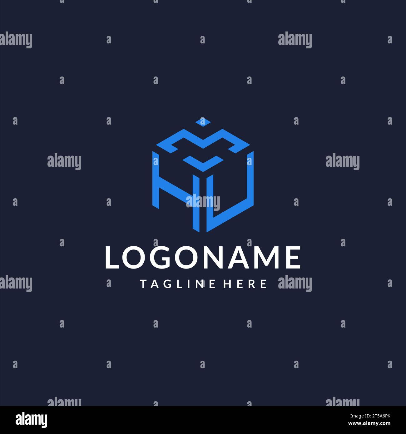 HU logo hexagon designs, best monogram initial logo with hexagonal shape design ideas ...