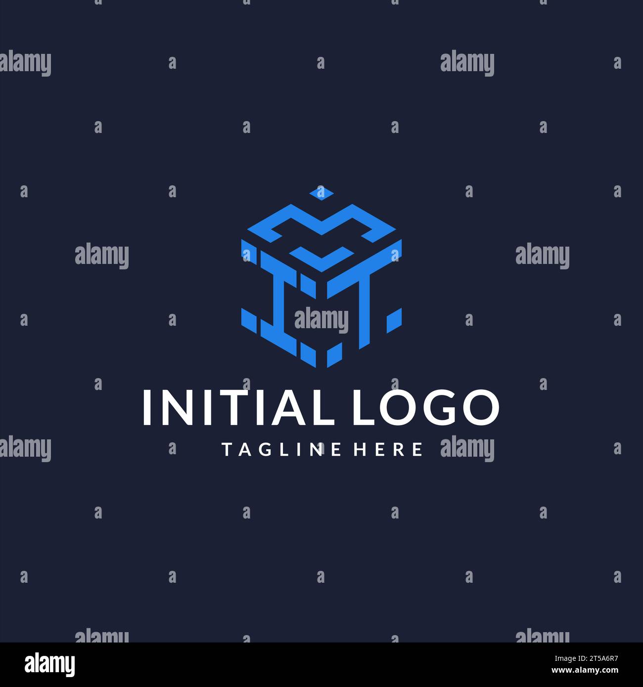 IT logo hexagon designs, best monogram initial logo with hexagonal ...