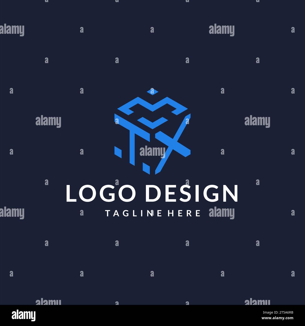 TX logo hexagon designs, best monogram initial logo with hexagonal ...