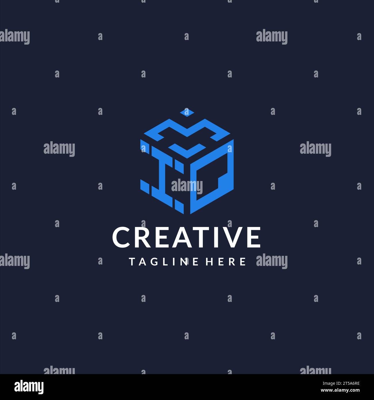 IQ logo hexagon designs, best monogram initial logo with hexagonal ...