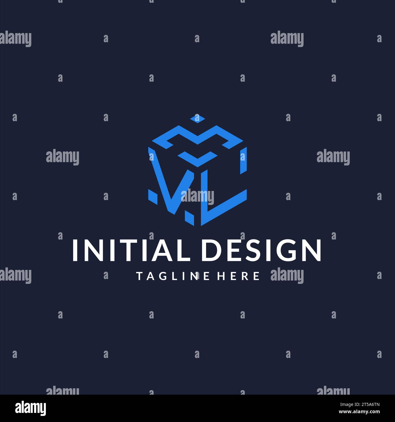 VL logo hexagon designs, best monogram initial logo with hexagonal ...