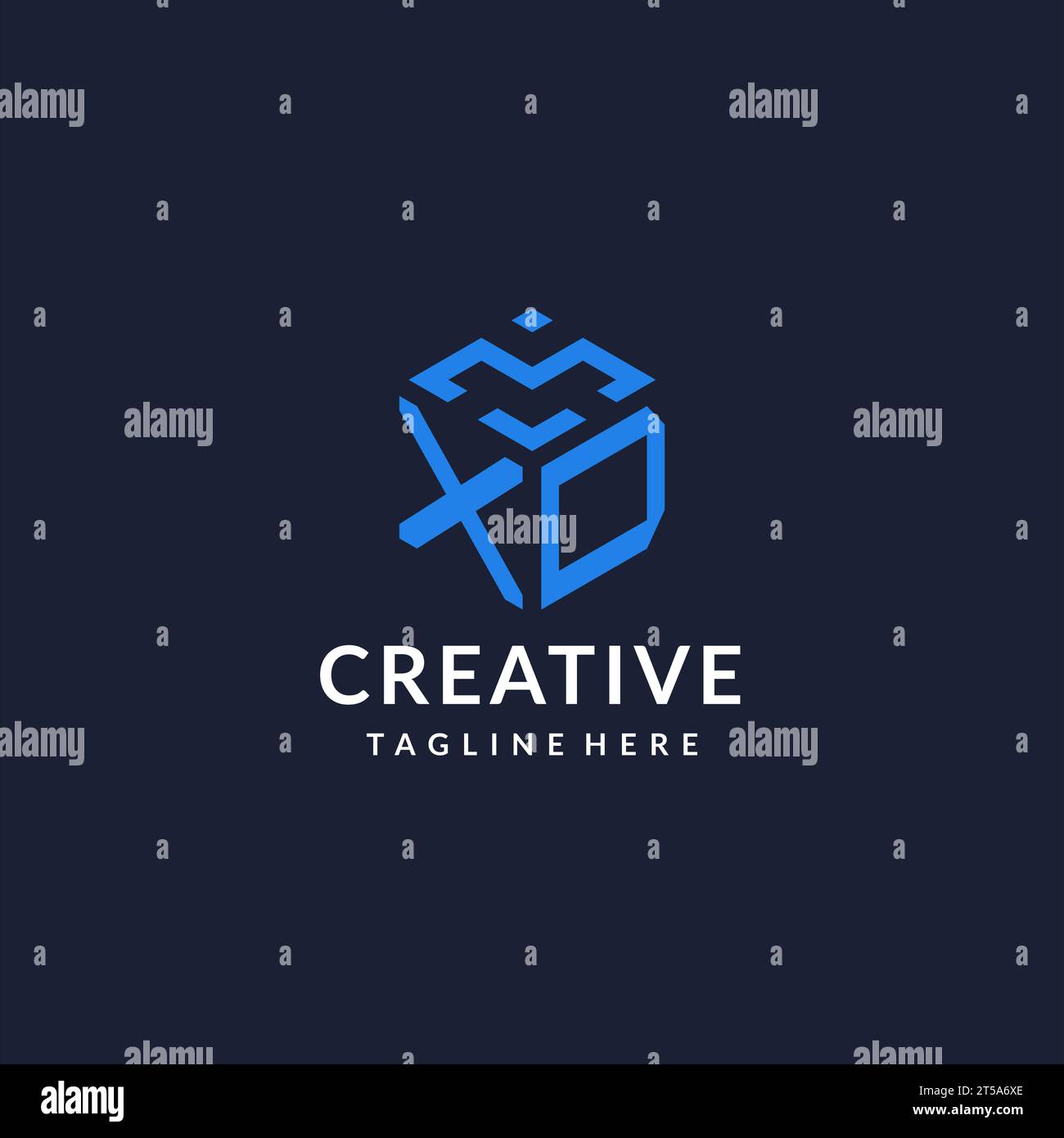 XD logo hexagon designs, best monogram initial logo with hexagonal ...