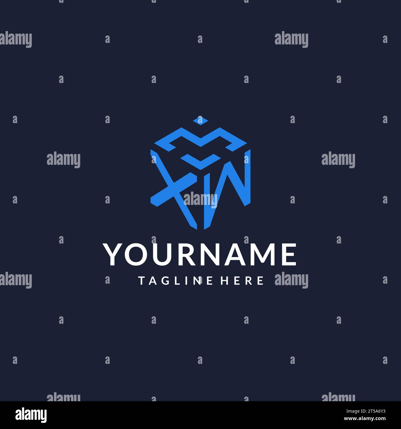 XW logo hexagon designs, best monogram initial logo with hexagonal ...