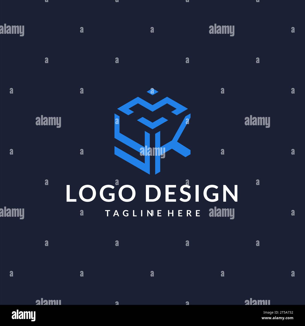 YK logo hexagon designs, best monogram initial logo with hexagonal ...