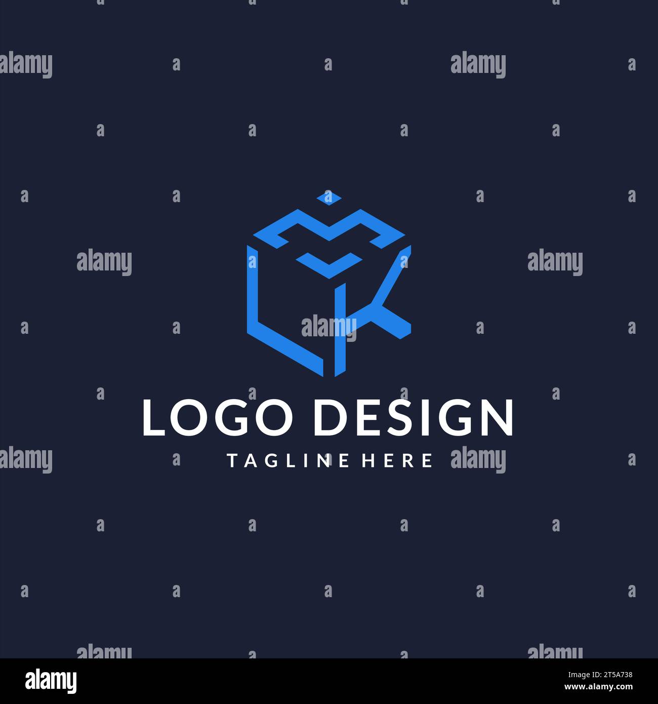 LK logo hexagon designs, best monogram initial logo with hexagonal ...