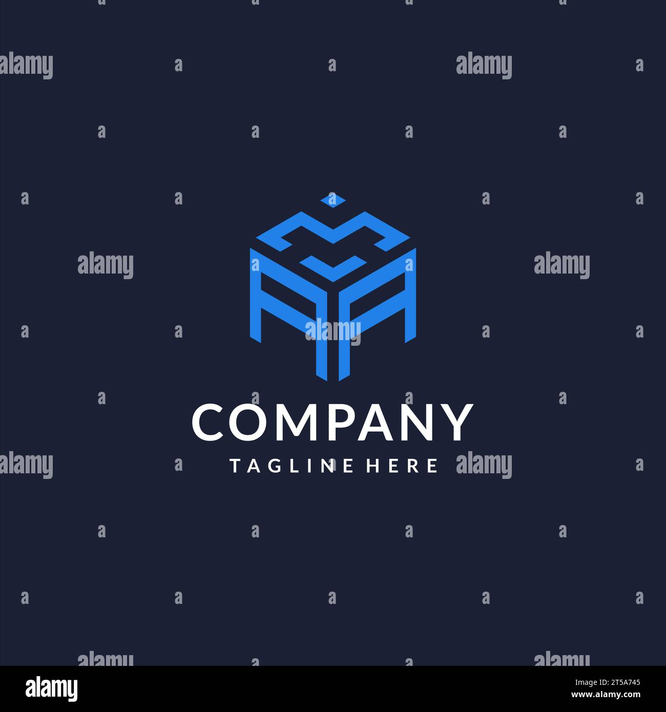 AA logo hexagon designs, best monogram initial logo with hexagonal ...