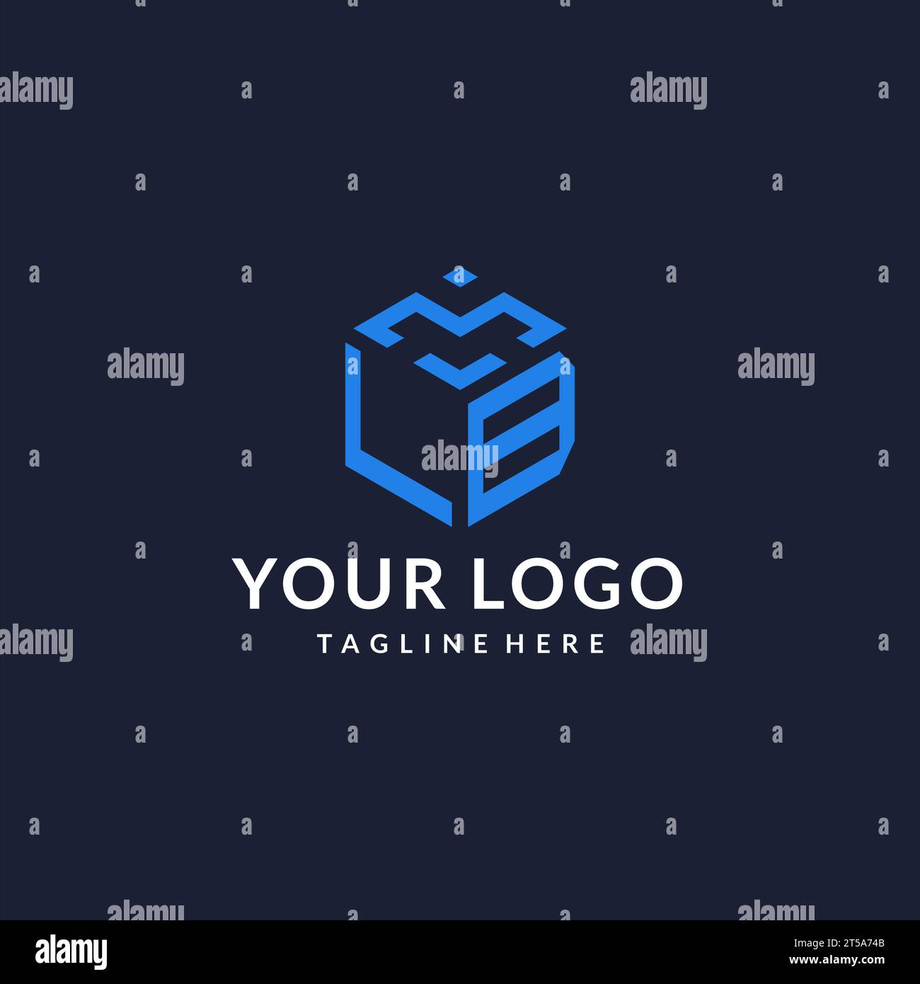 LB logo hexagon designs, best monogram initial logo with hexagonal ...