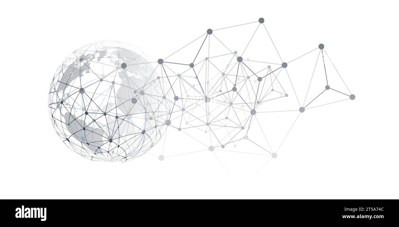 Black and White Modern Minimal Style Polygonal Networks Structure ...