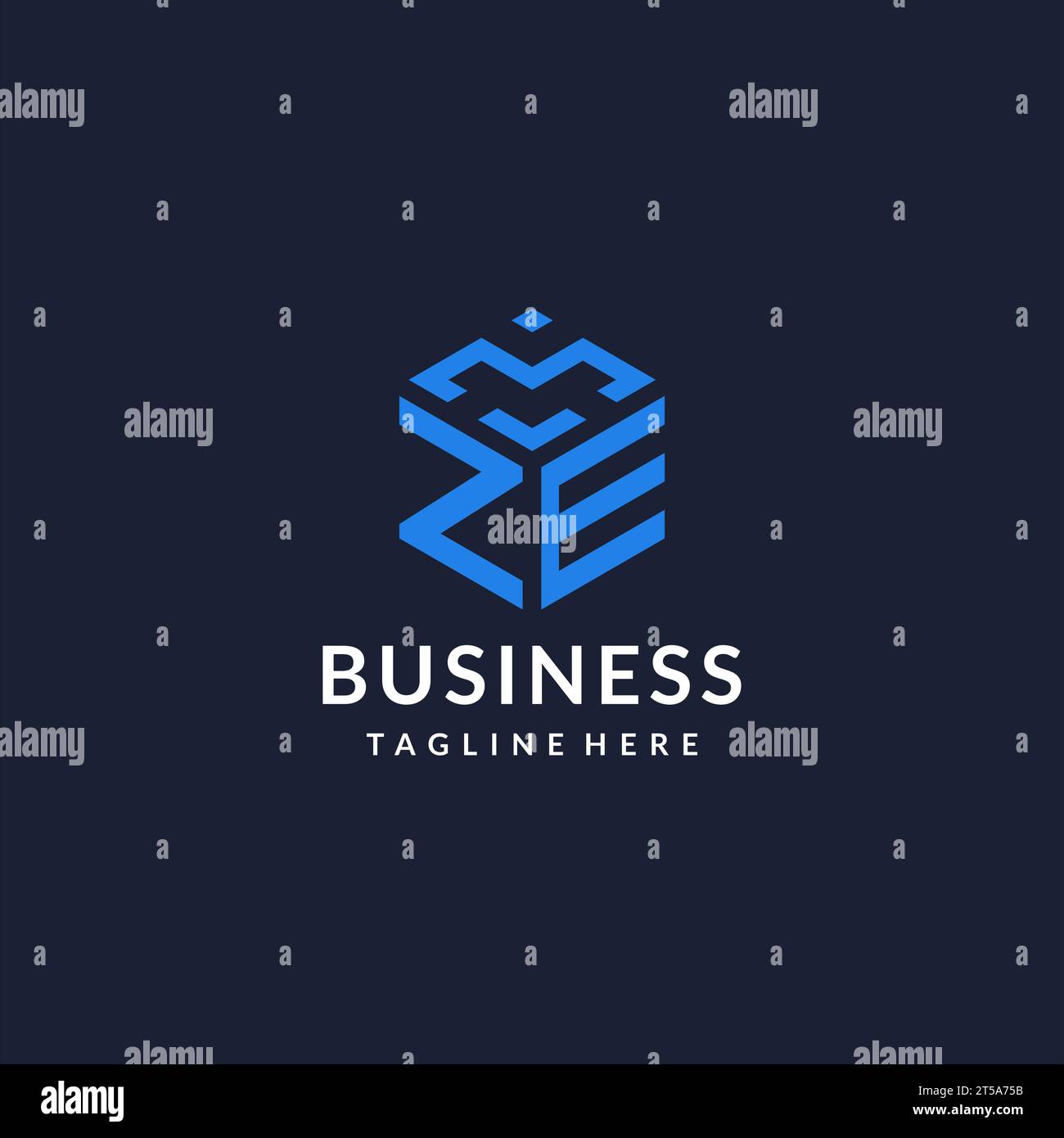 ZE logo hexagon designs, best monogram initial logo with hexagonal ...