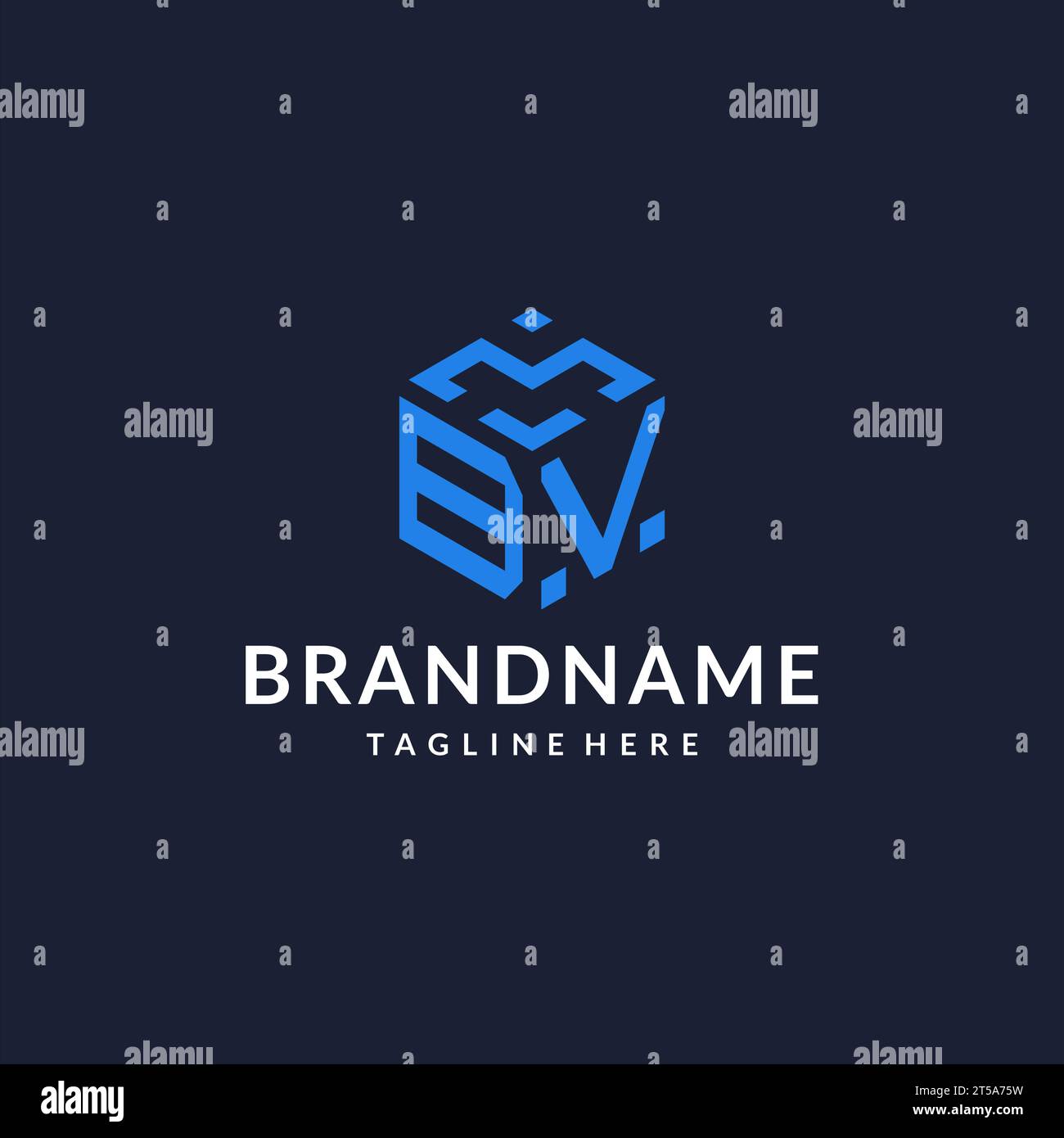 BV logo hexagon designs, best monogram initial logo with hexagonal ...