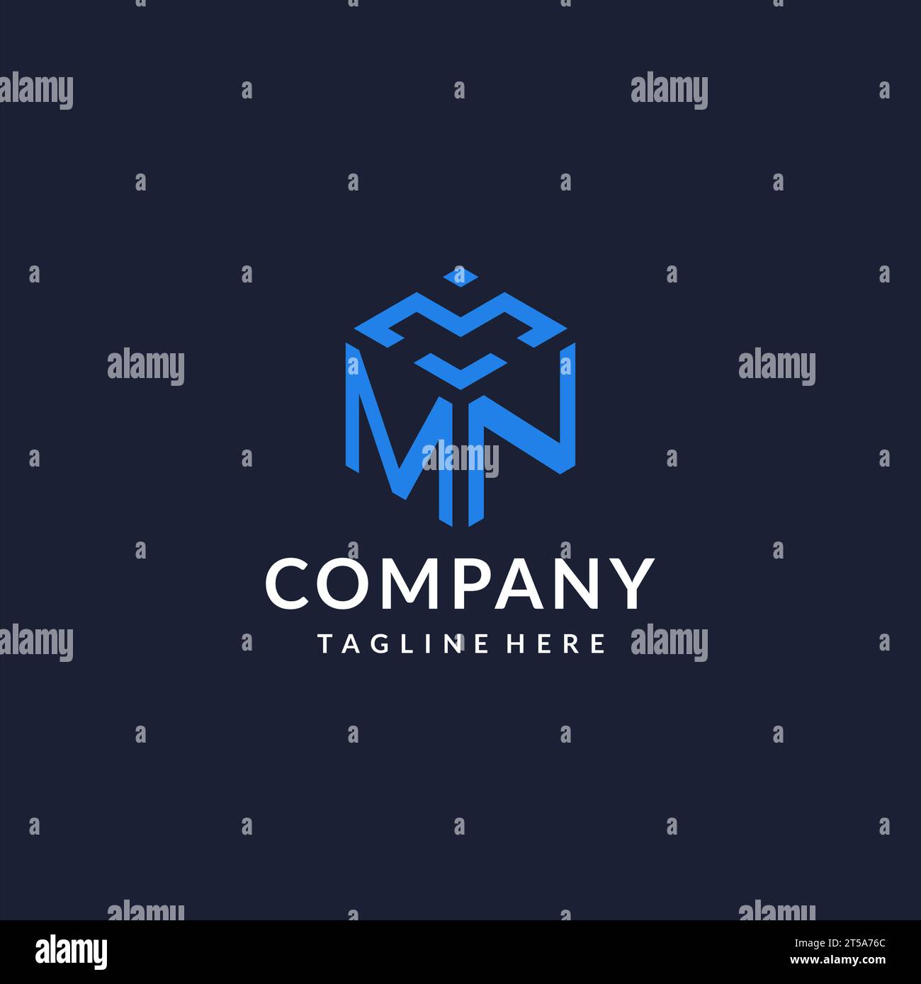 MN logo hexagon designs, best monogram initial logo with hexagonal ...