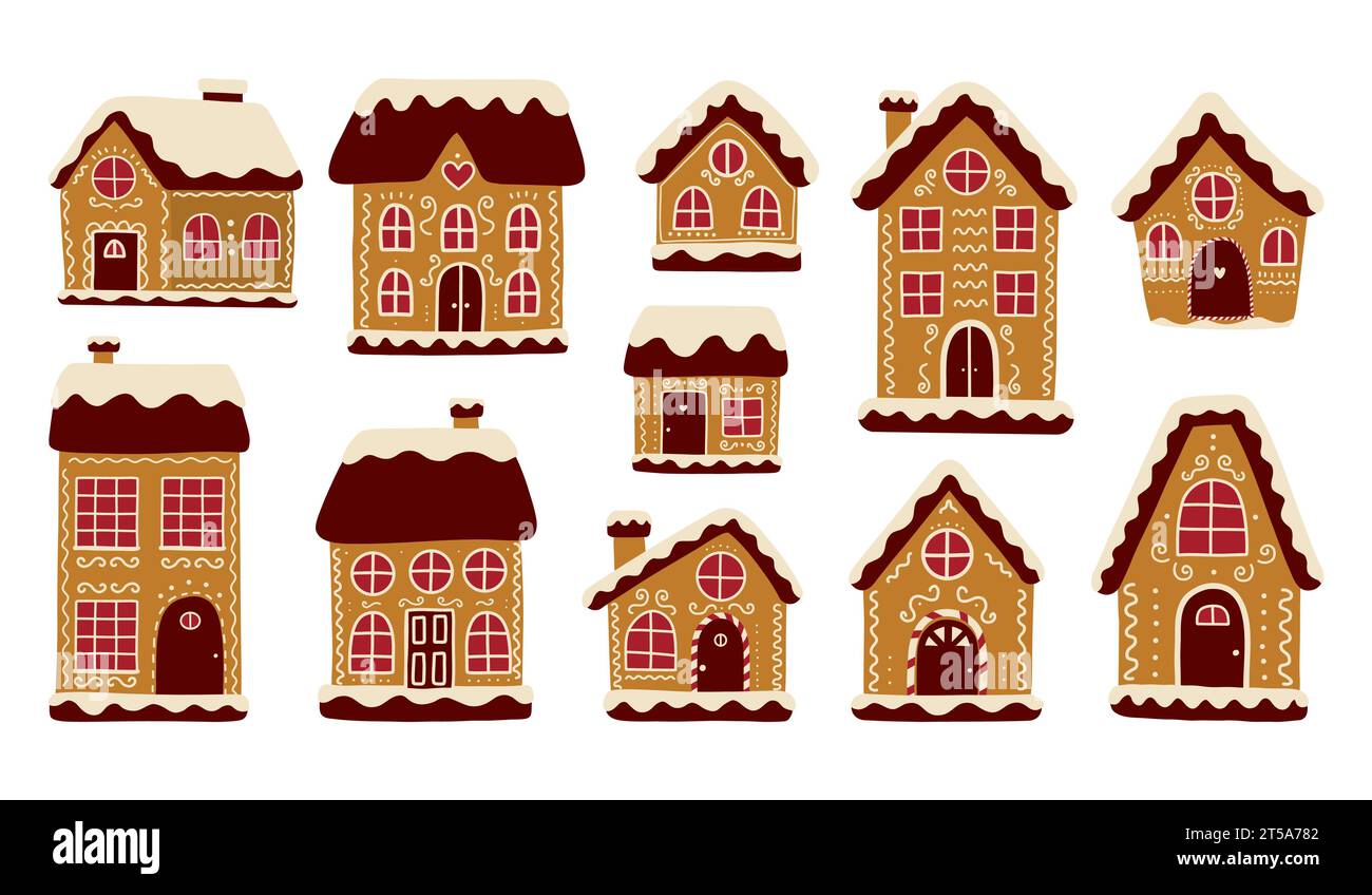 Gingerbread houses illustration hi-res stock photography and images - Alamy