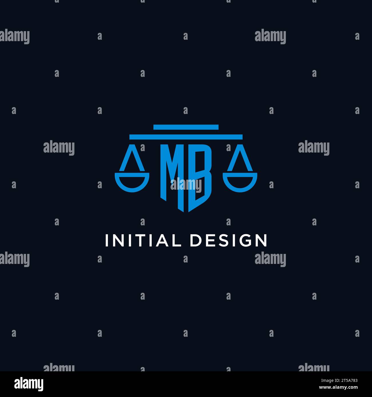 MB monogram initial logo with scales of justice icon design inspiration ...