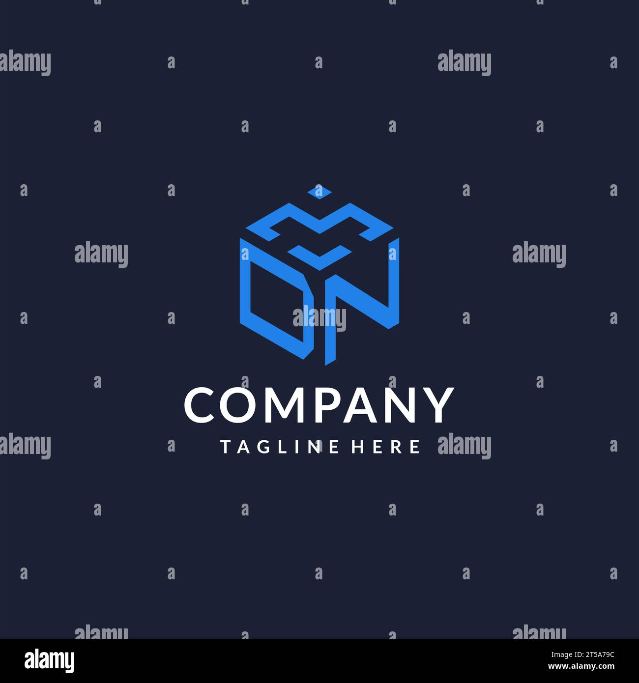DN logo hexagon designs, best monogram initial logo with hexagonal ...