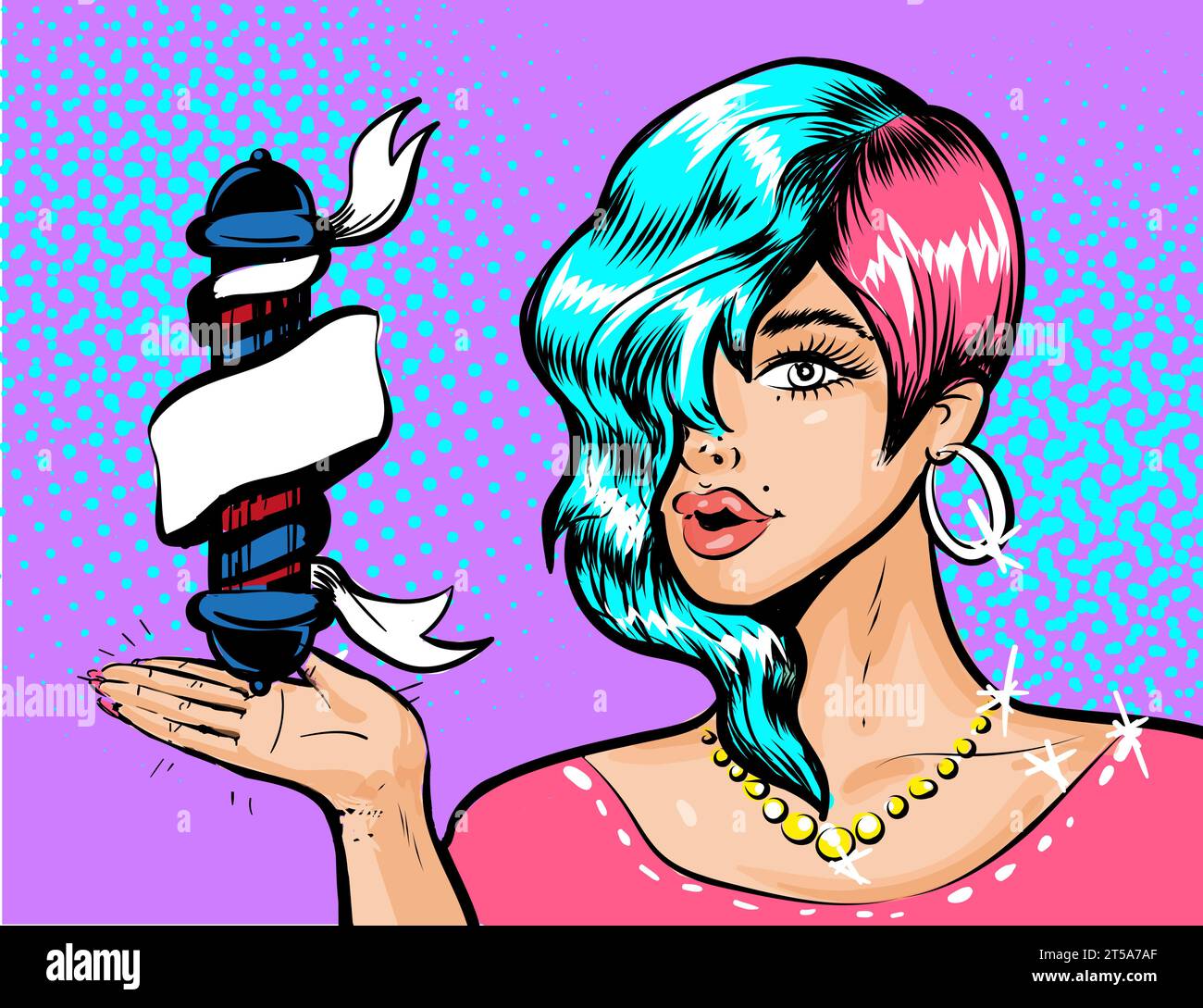 Vector vintage pop art barbershop ad design template Stock Vector Image ...