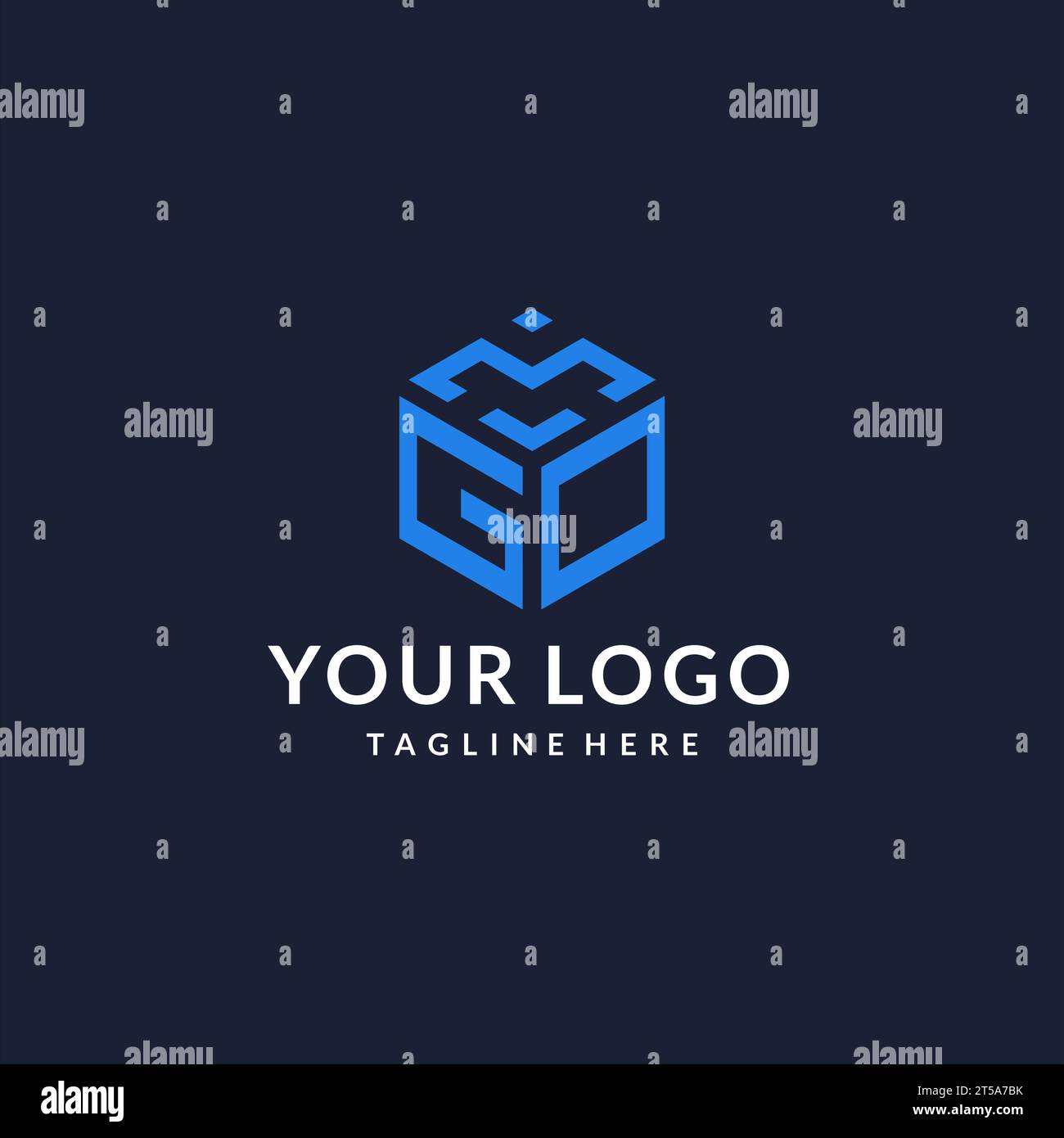 GO logo hexagon designs, best monogram initial logo with hexagonal ...