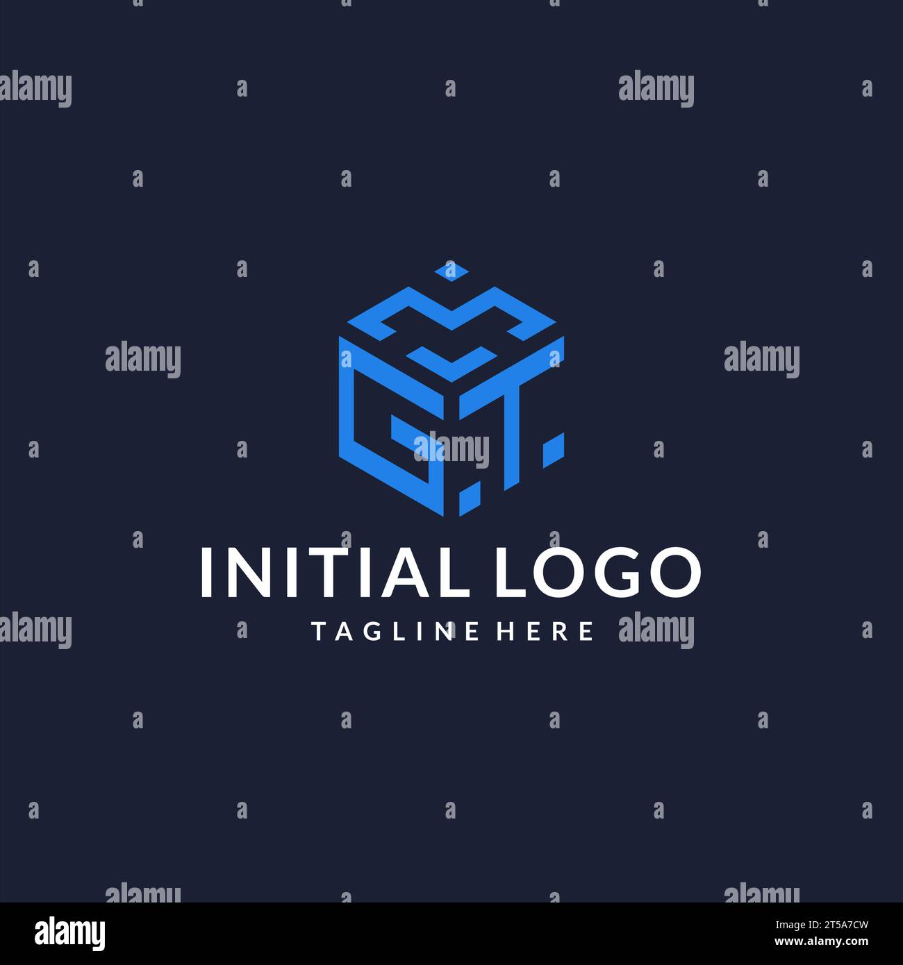 GT logo hexagon designs, best monogram initial logo with hexagonal ...