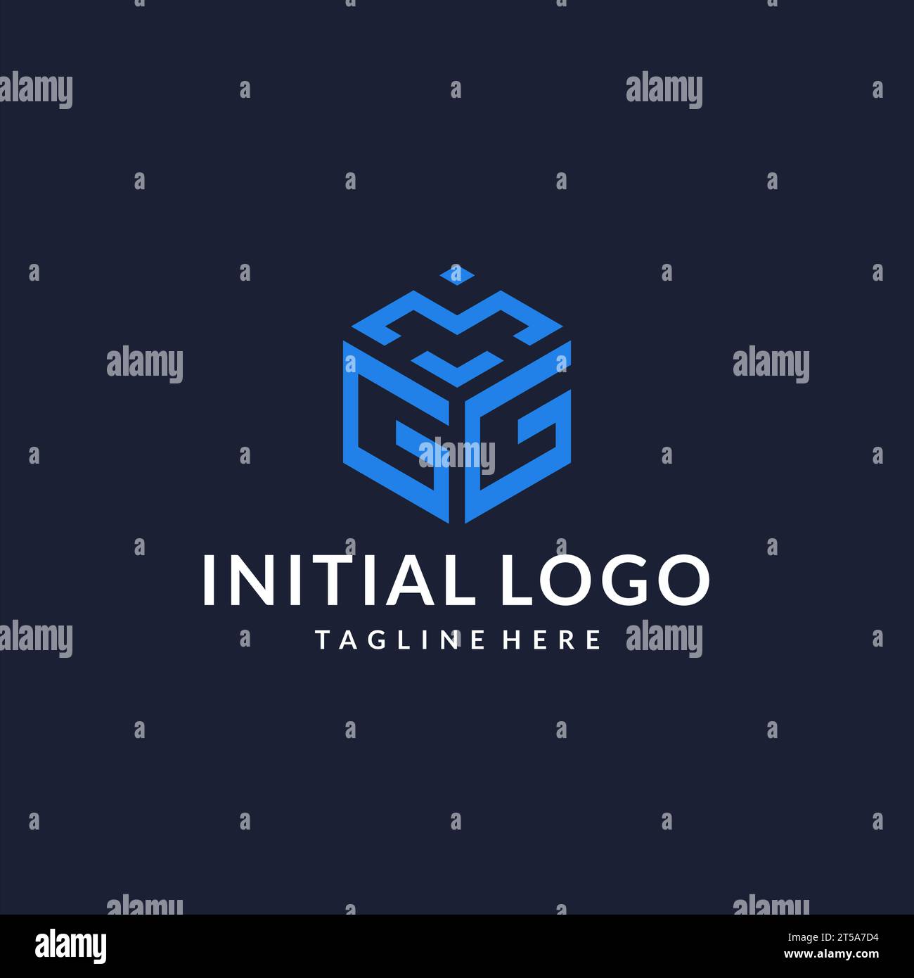 GG logo hexagon designs, best monogram initial logo with hexagonal ...