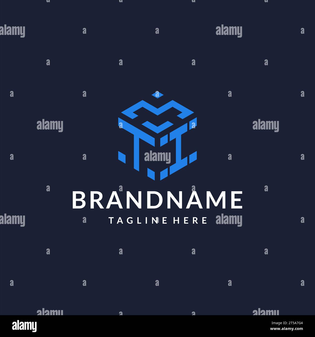 TI logo hexagon designs, best monogram initial logo with hexagonal ...