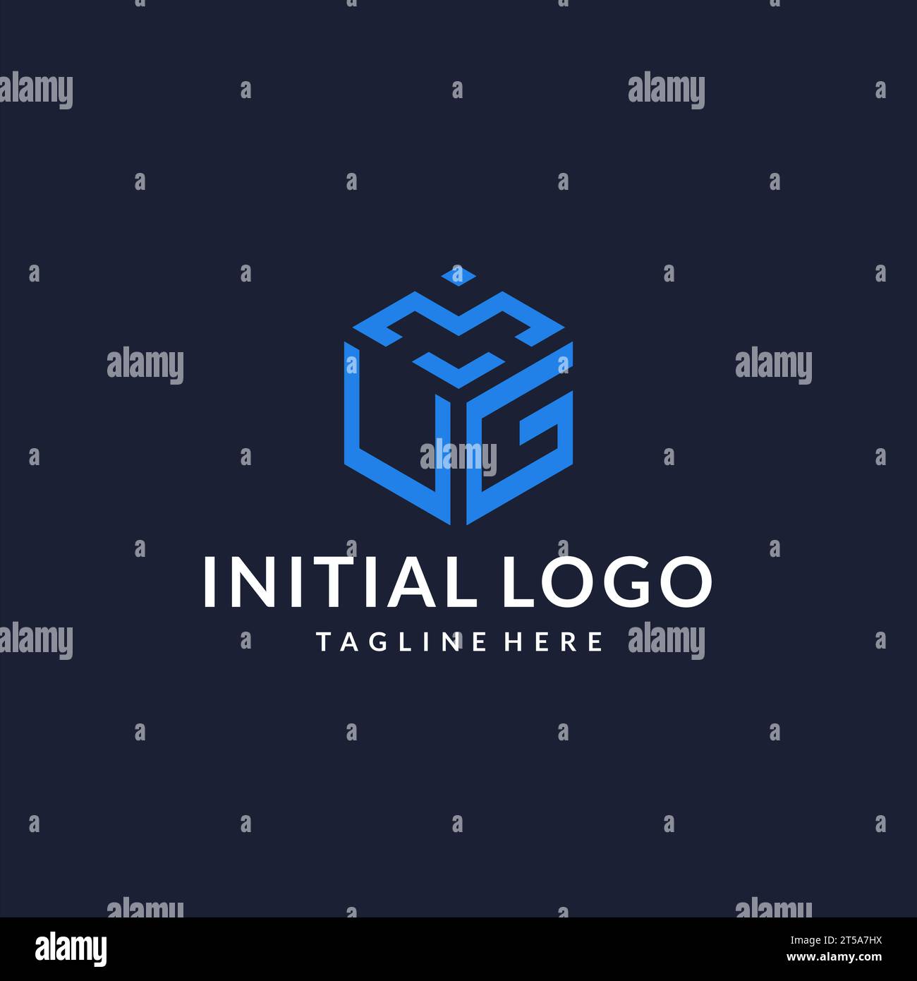 UG logo hexagon designs, best monogram initial logo with hexagonal ...
