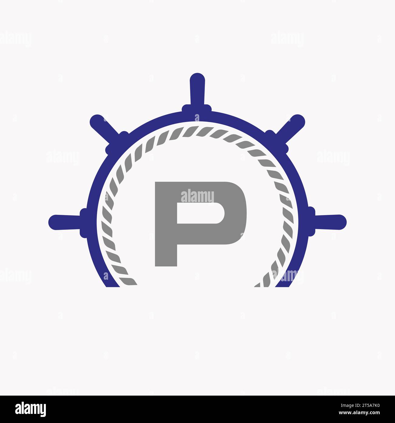 Letter P Cruise Steering Logo. Yacht Symbol, Ship Logotype, Marine Sign ...
