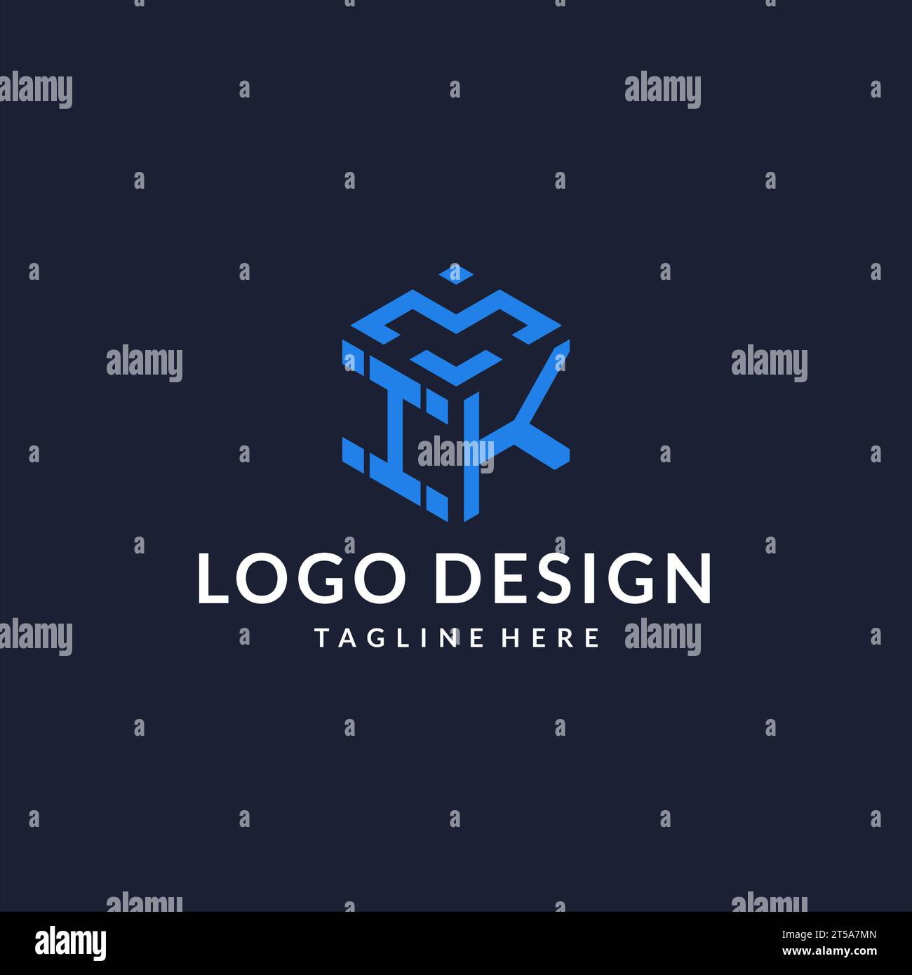 IK logo hexagon designs, best monogram initial logo with hexagonal ...