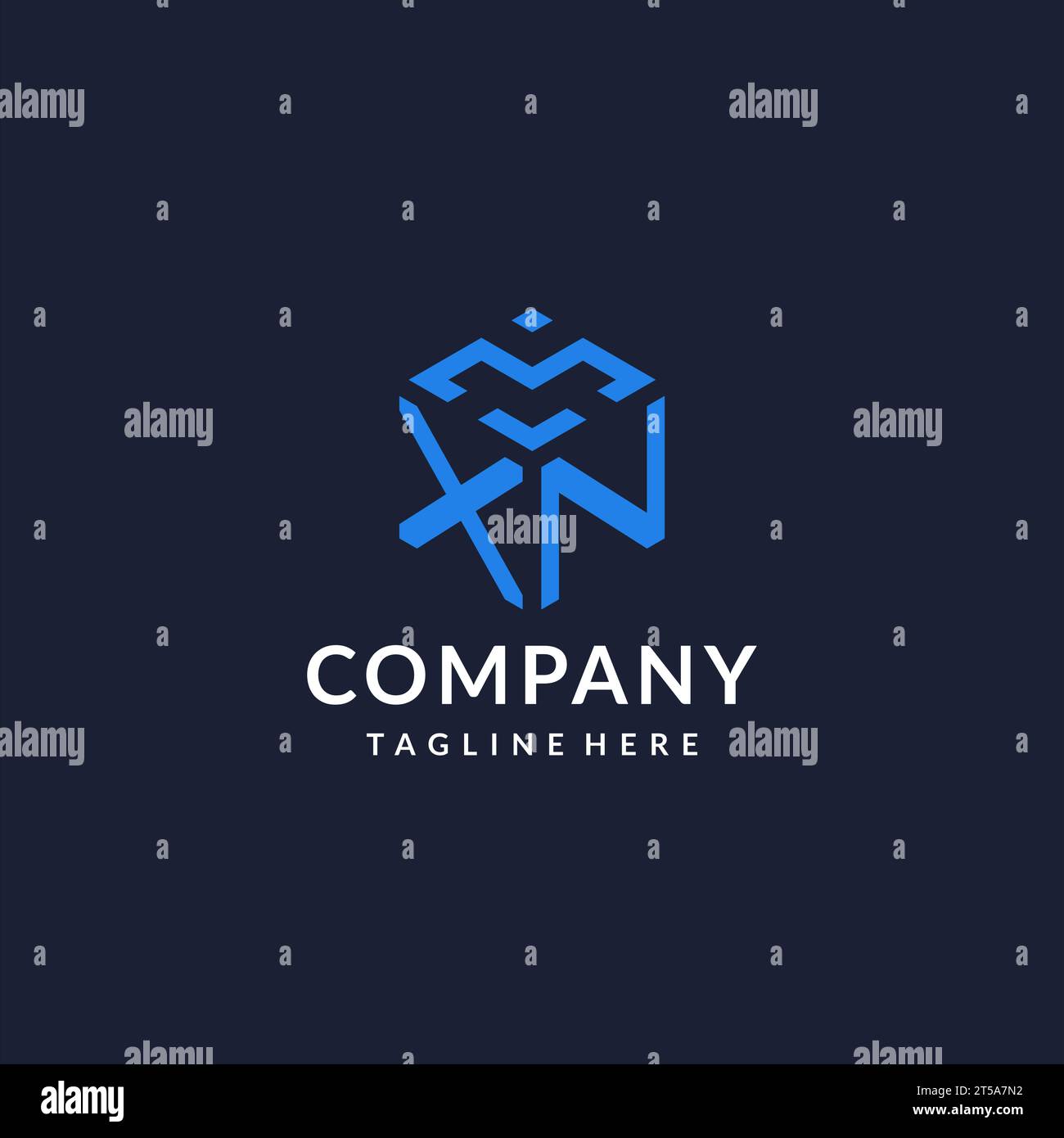 XN logo hexagon designs, best monogram initial logo with hexagonal ...