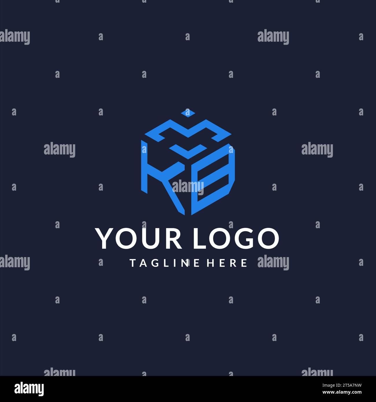 KB logo hexagon designs, best monogram initial logo with hexagonal ...