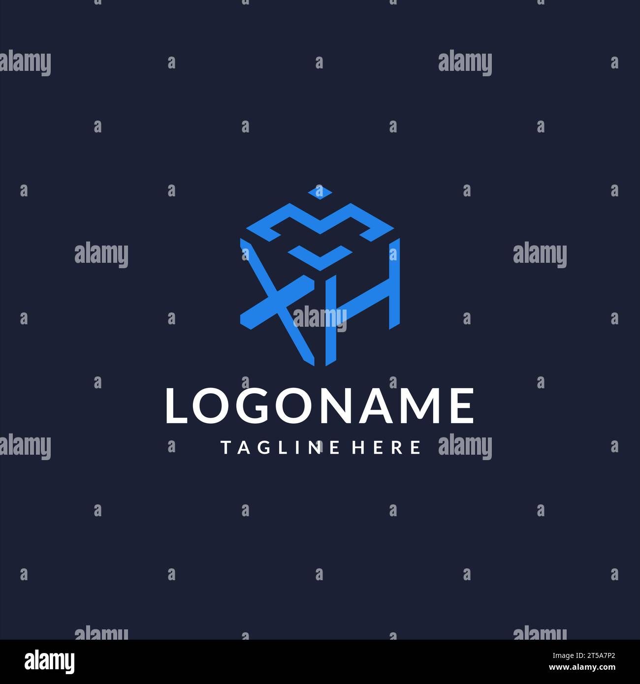 XH logo hexagon designs, best monogram initial logo with hexagonal ...