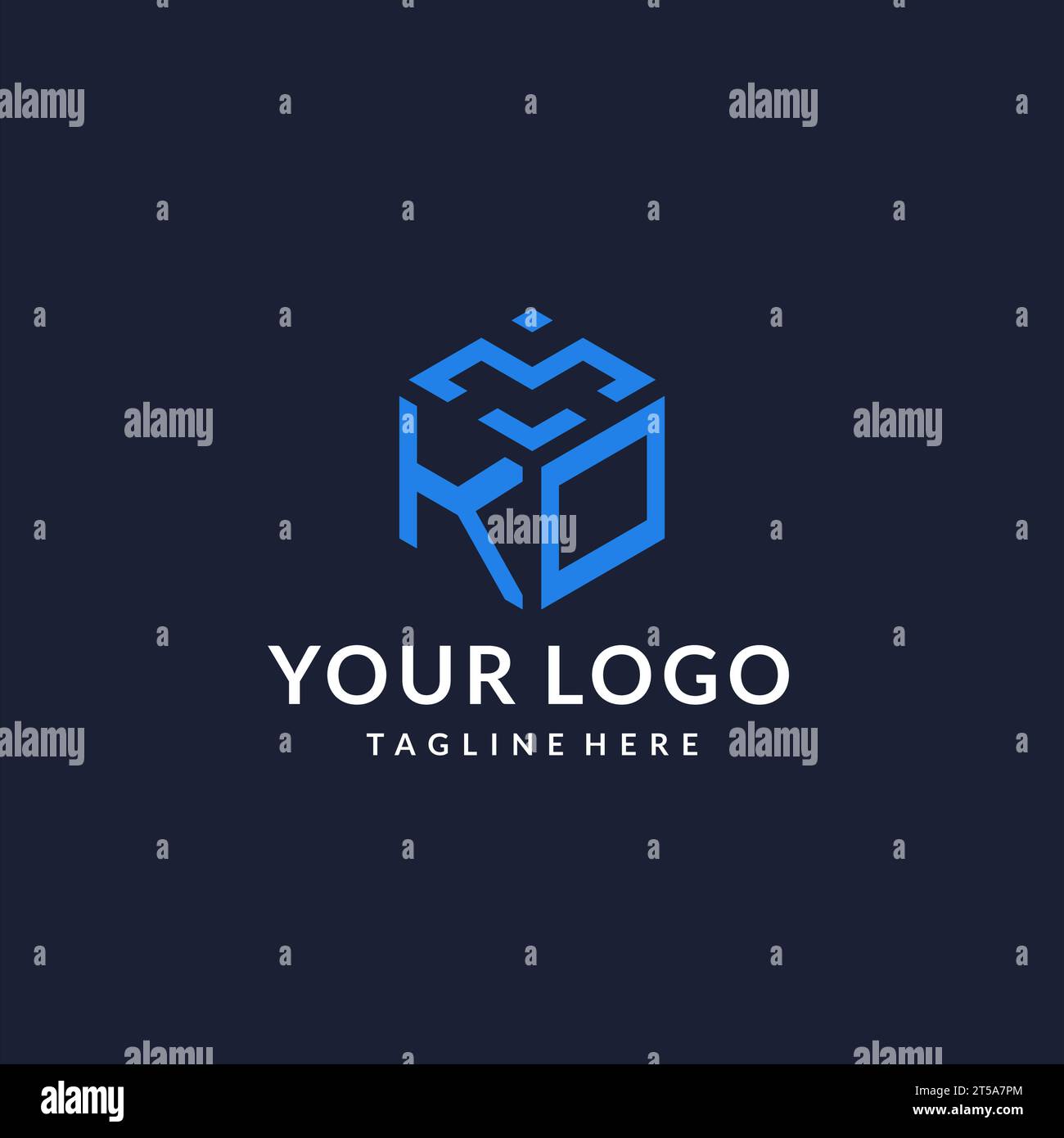 KO logo hexagon designs, best monogram initial logo with hexagonal ...