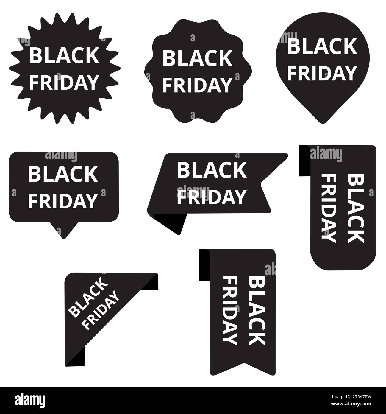 Black friday labels on a white background with copy space Stock Vector ...