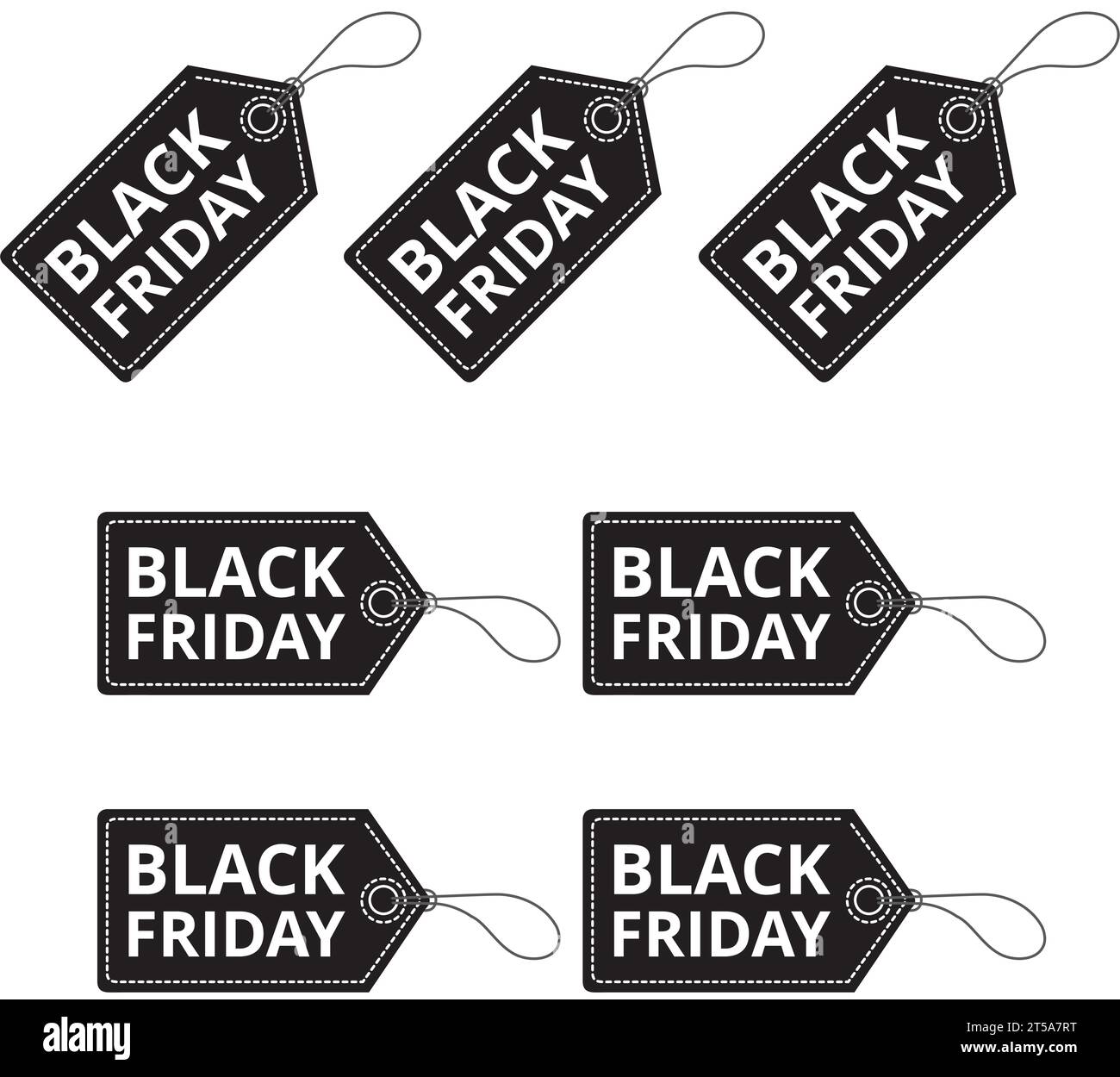 Black friday labels on a white background with copy space Stock Vector ...