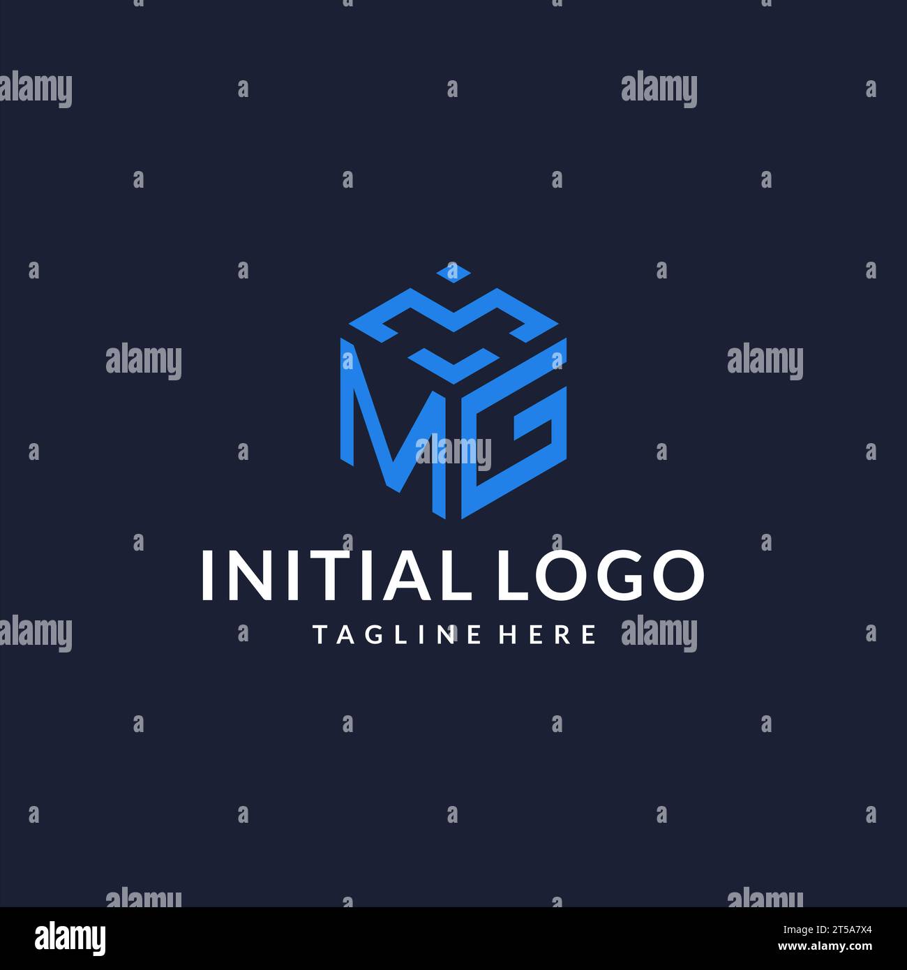 MG logo hexagon designs, best monogram initial logo with hexagonal shape design ideas ...
