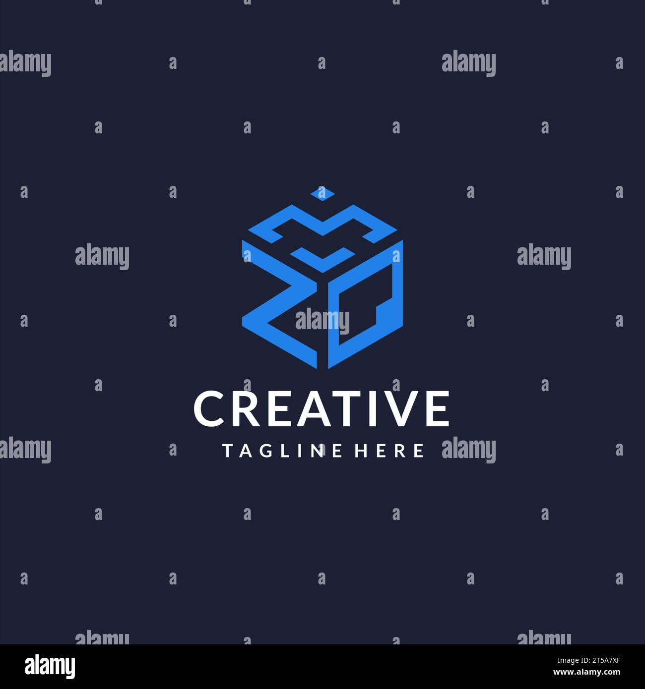ZQ logo hexagon designs, best monogram initial logo with hexagonal ...