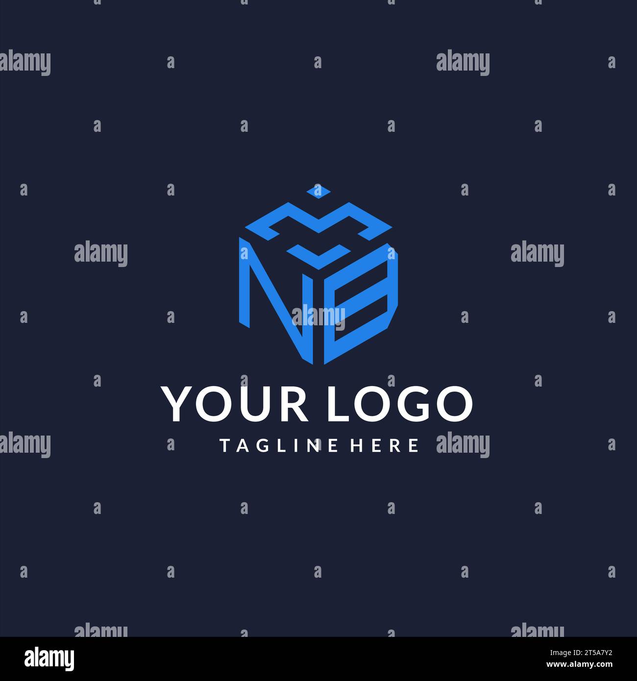 NB logo hexagon designs, best monogram initial logo with hexagonal ...