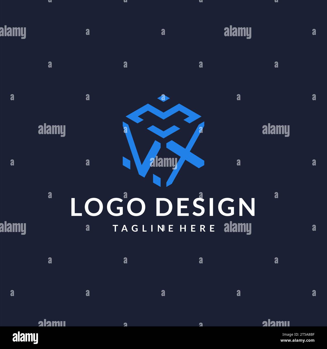 VX logo hexagon designs, best monogram initial logo with hexagonal ...