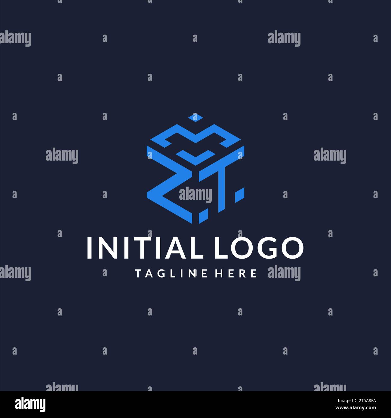 ZT logo hexagon designs, best monogram initial logo with hexagonal ...