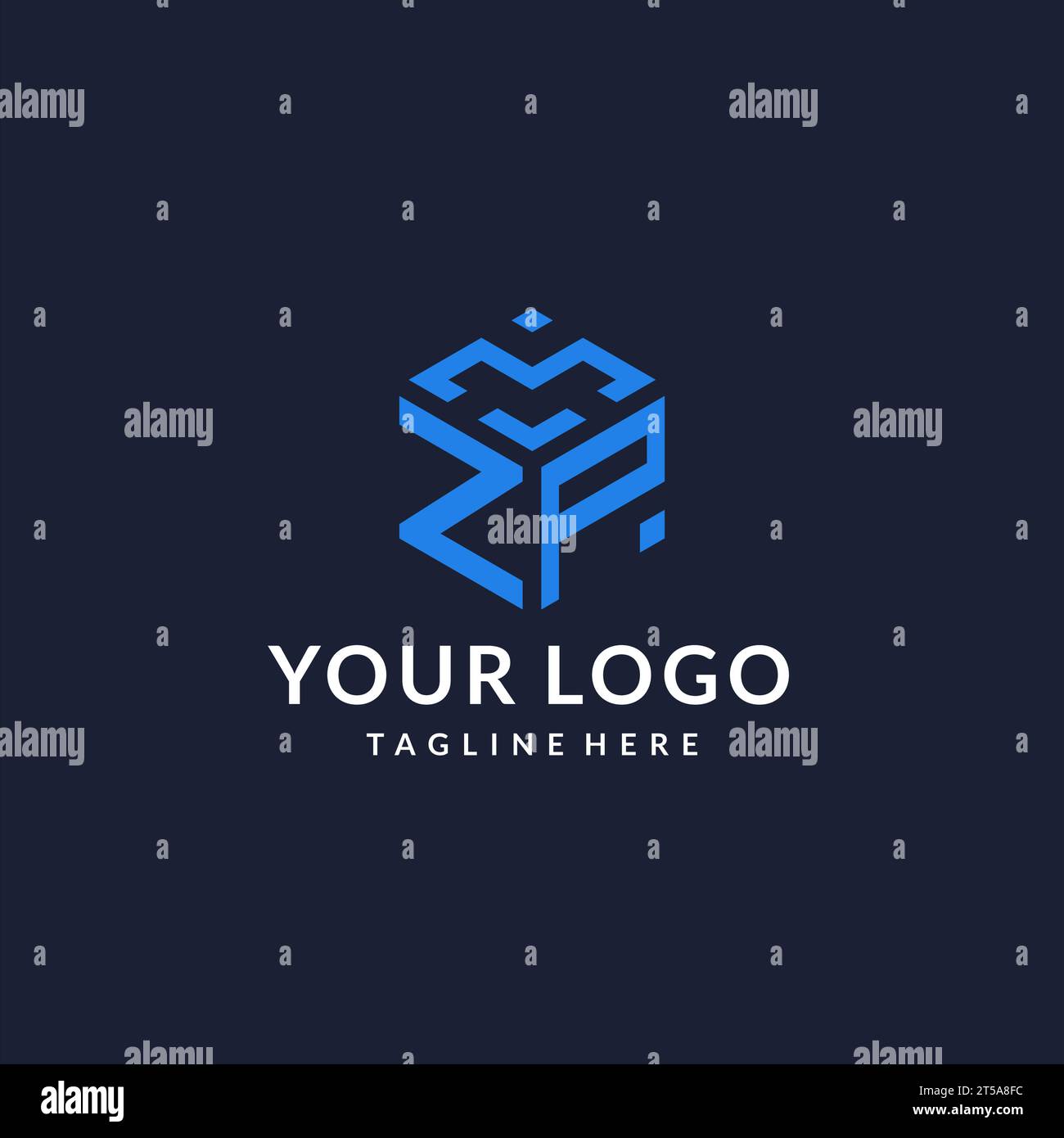 ZP logo hexagon designs, best monogram initial logo with hexagonal ...