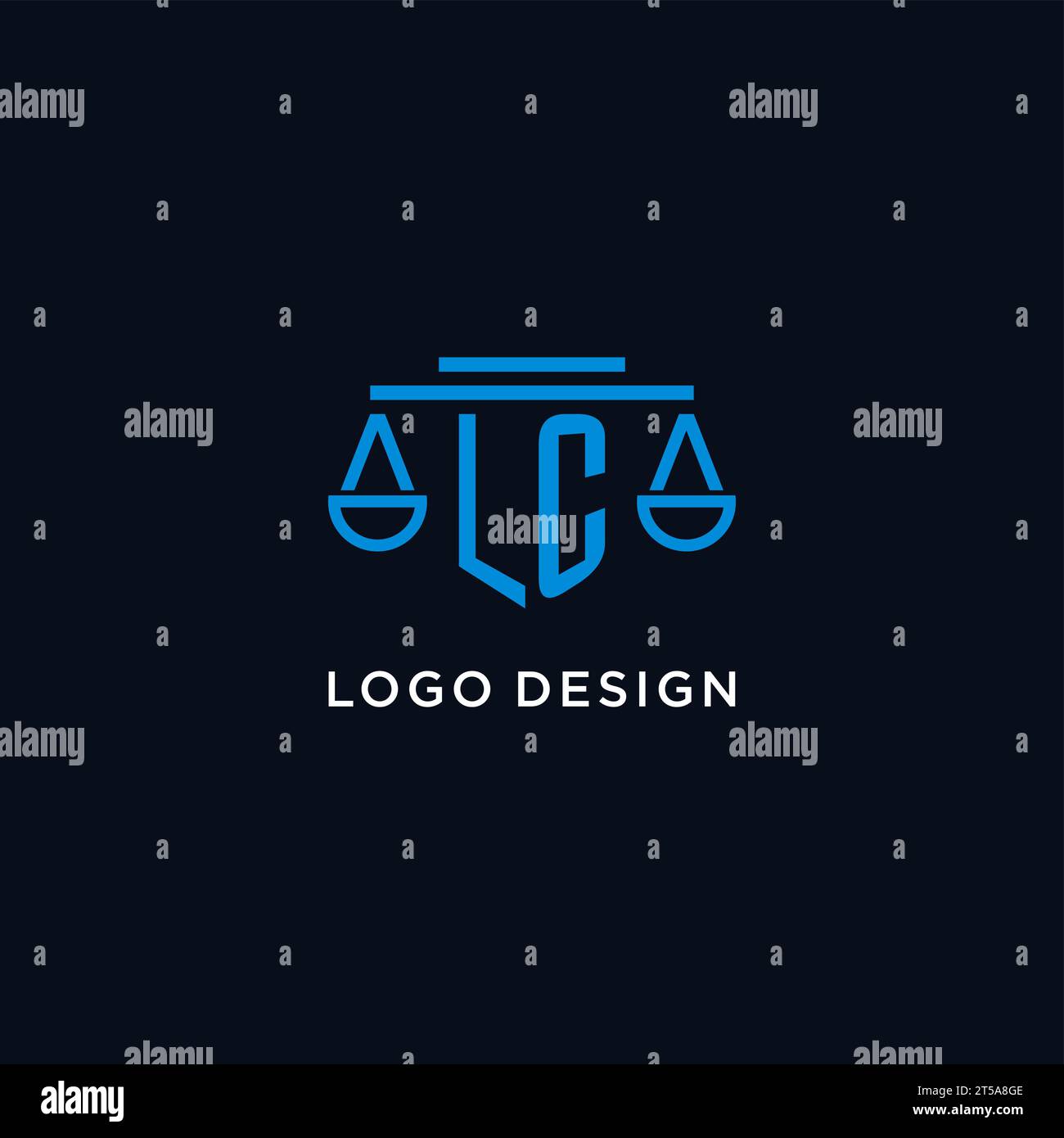LC monogram initial logo with scales of justice icon design inspiration ...