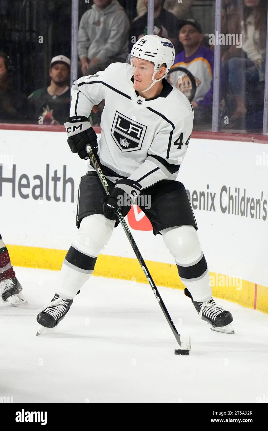 Los Angeles Kings defenseman Mikey Anderson (44) in the first period ...