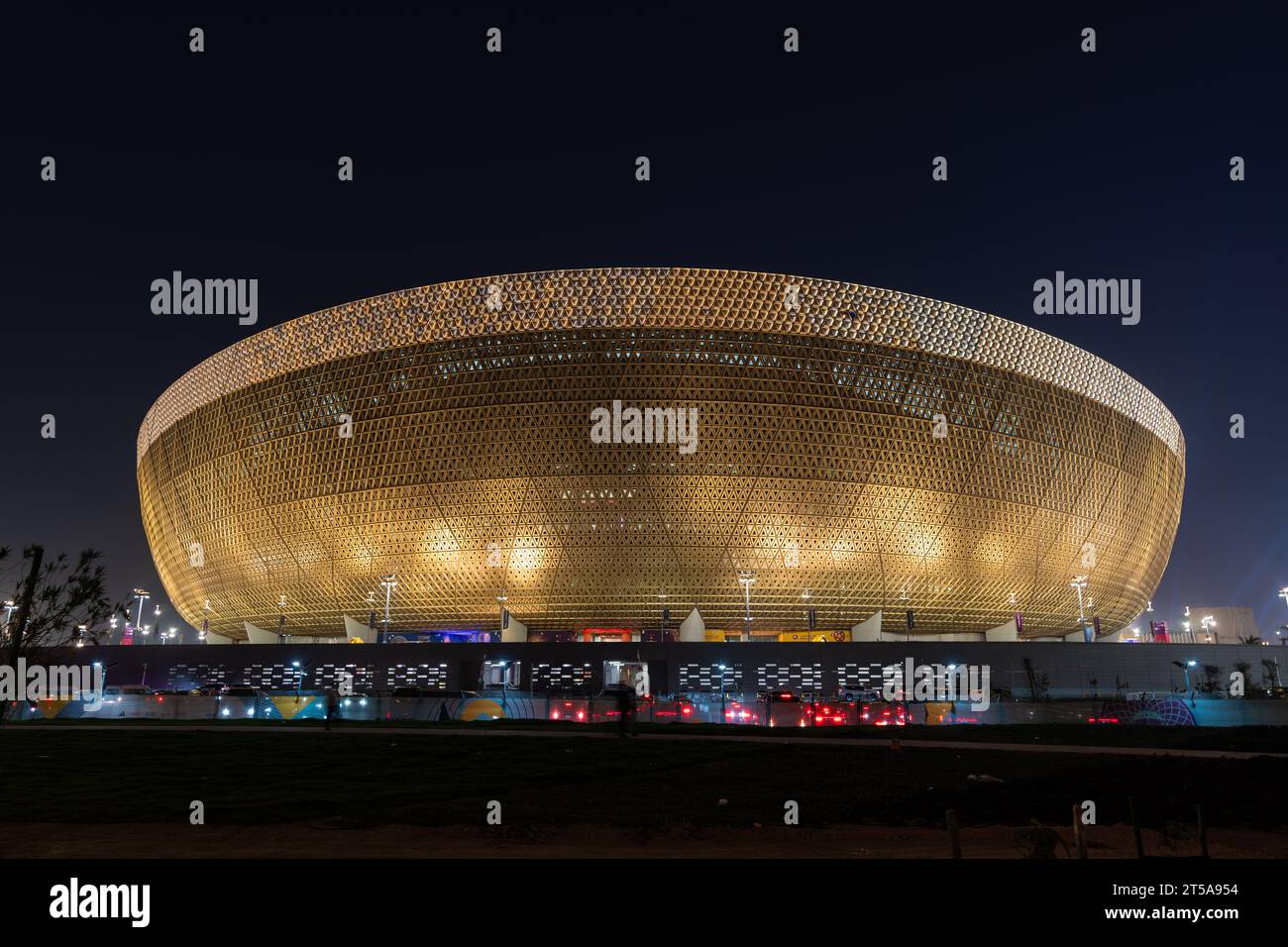Doha, Qatar - December 18, 2022: Lusail stadium area full of crowd ...