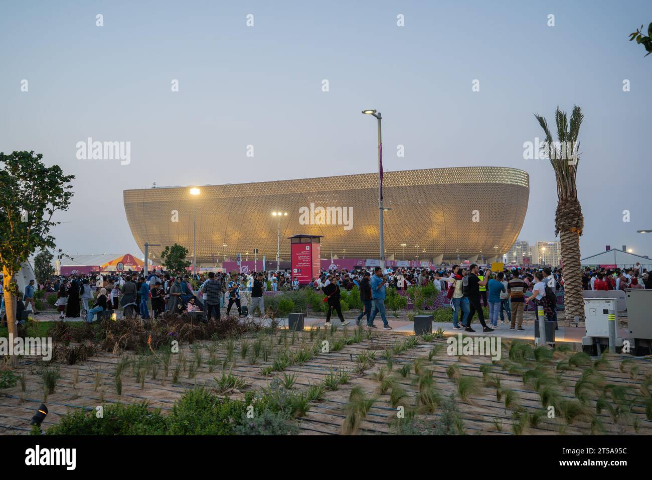 Doha, Qatar - December 18, 2022: Lusail stadium area full of crowd ...