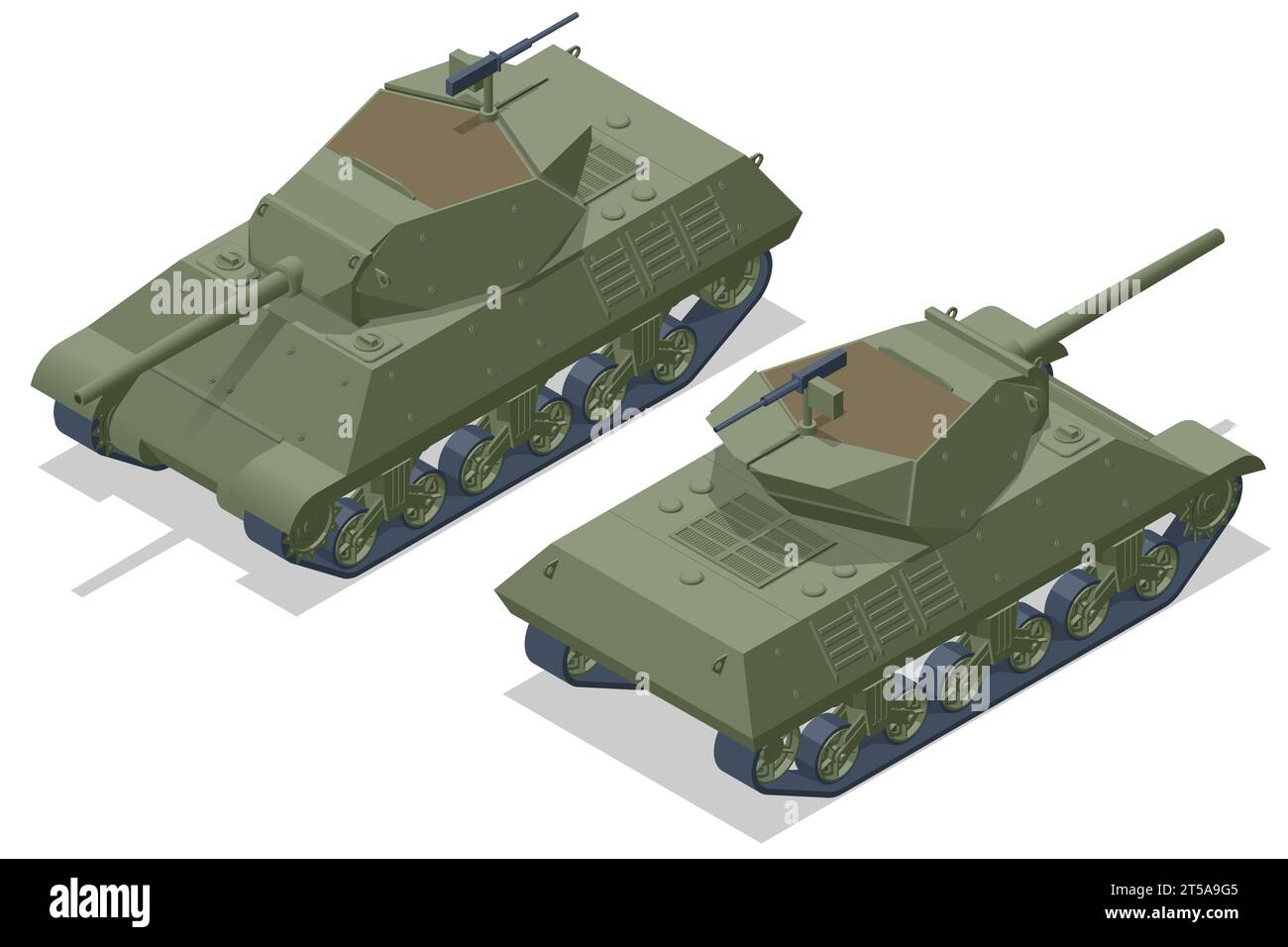 Isometric USA Tank, tank destroyer M10 Wolverine. Self-propelled ...