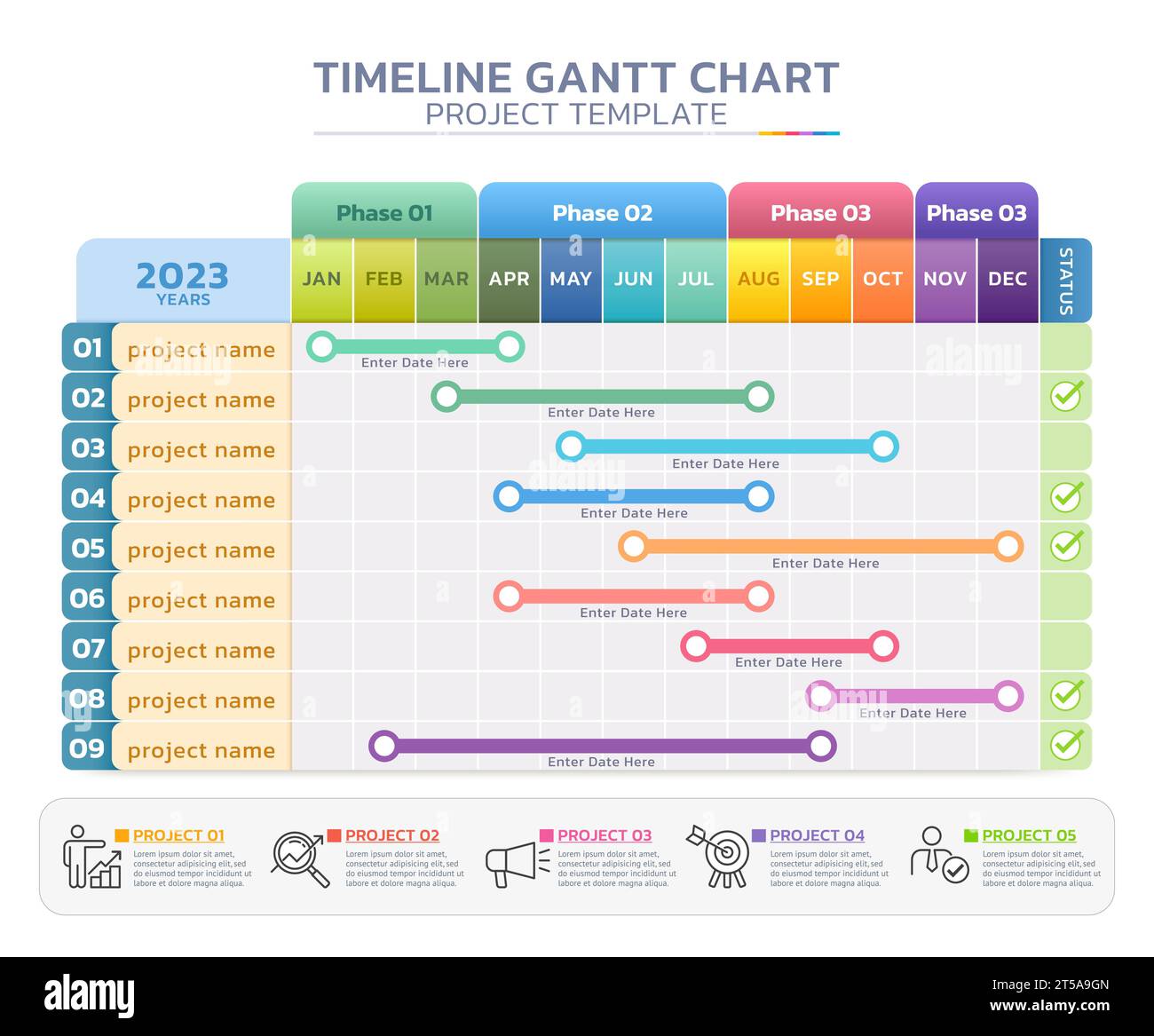 timeline gantt chart infographic template background Stock Vector Image ...