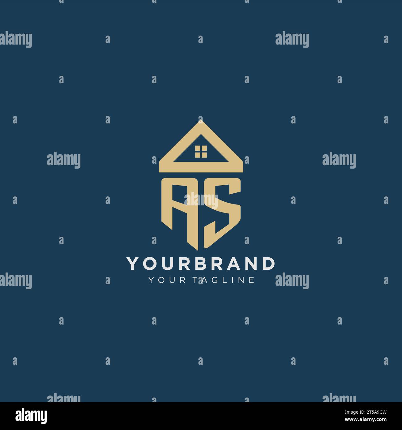 initial letter AS with simple house roof creative logo design for real ...