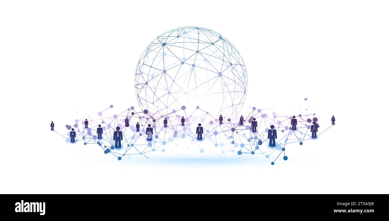 People network connections concept 3d Stock Vector Images - Alamy