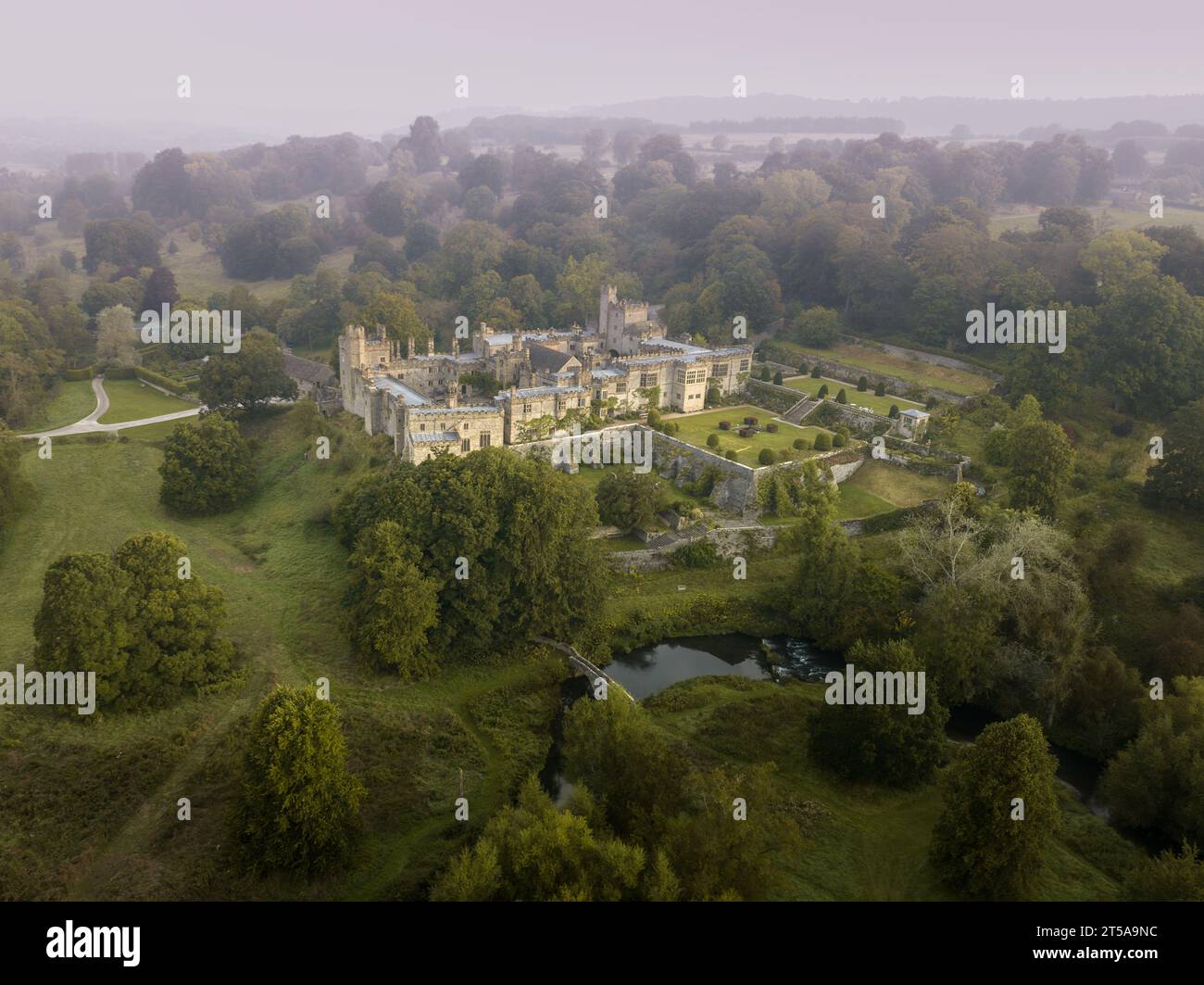 Haddon Hall drone photo. The stunning medieval Haddon Hall and medieval ...