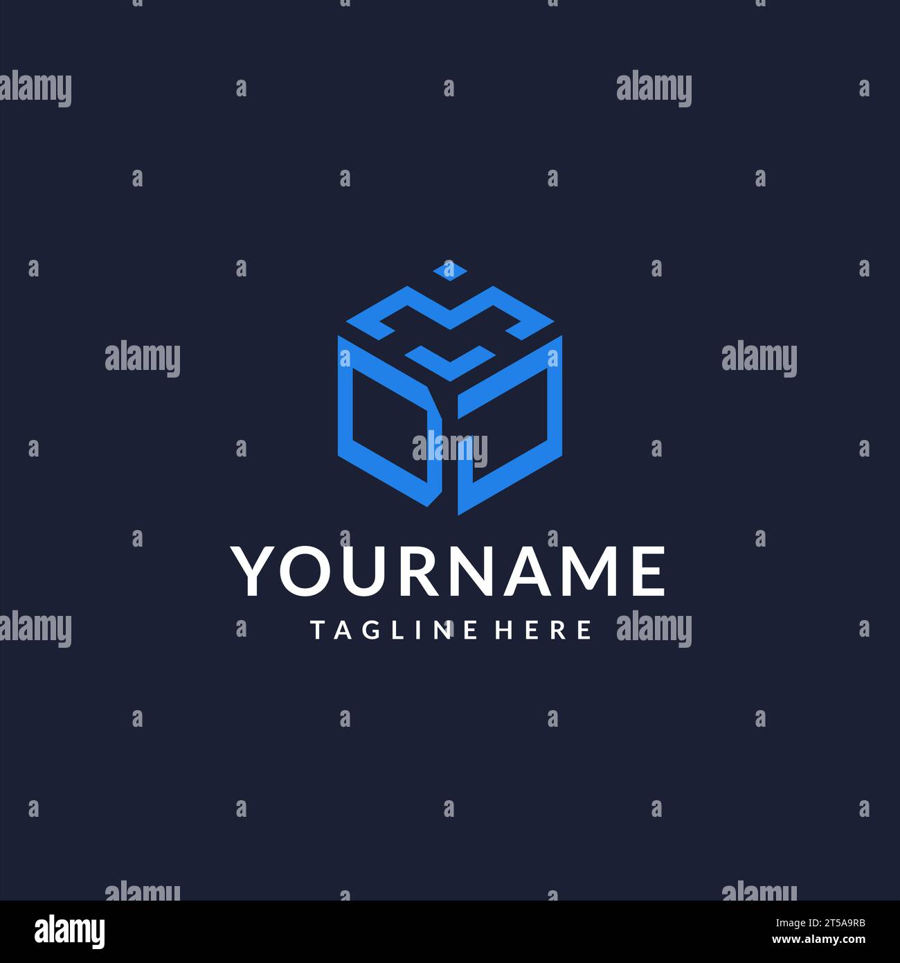 DJ logo hexagon designs, best monogram initial logo with hexagonal ...