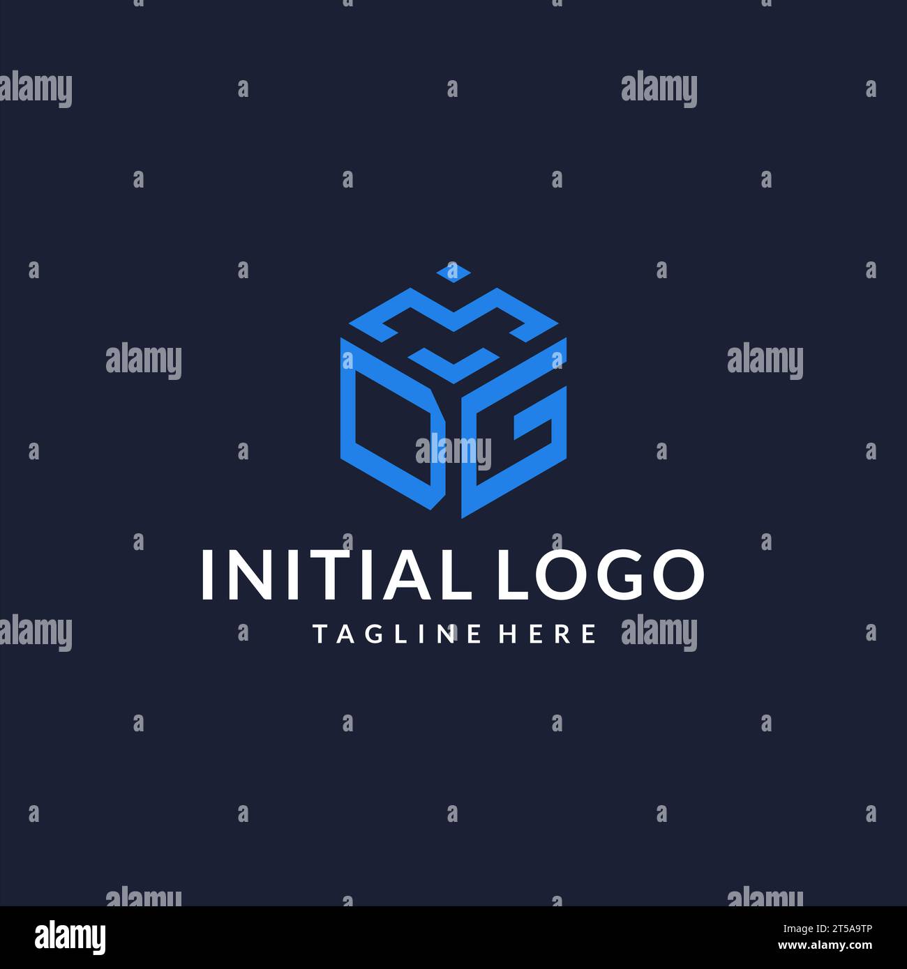 DG logo hexagon designs, best monogram initial logo with hexagonal ...
