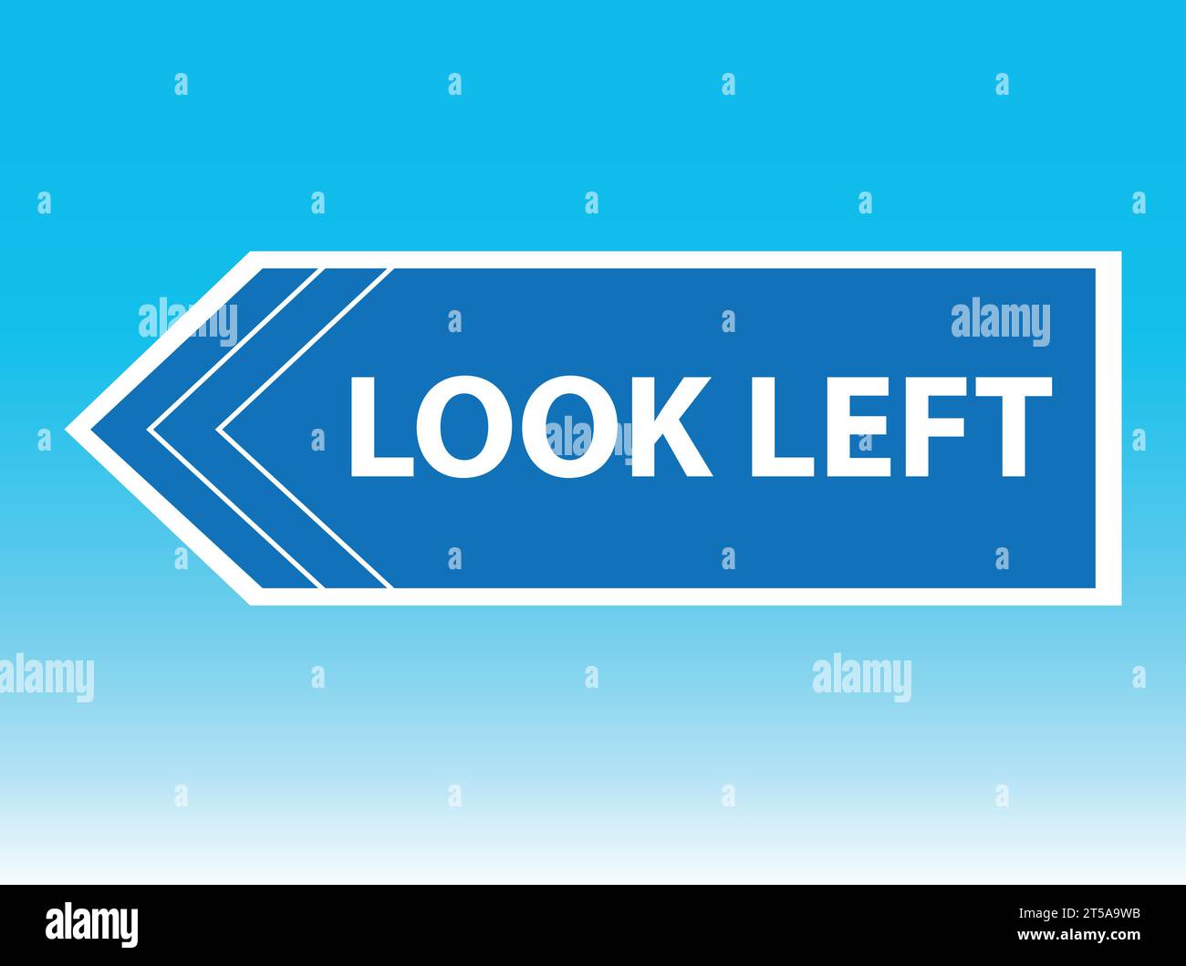 Road sign with arrow and the text look left Stock Vector Image & Art ...
